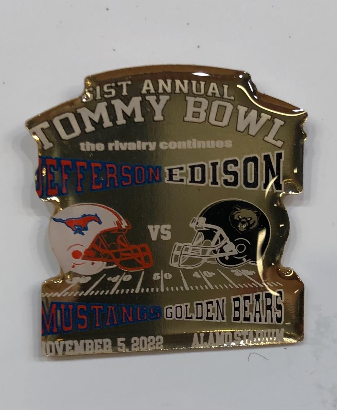Jefferson Mustangs vs Edison Golden Bears Lapel Pin(61st Annual Tommy ...