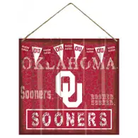 Oklahoma Sooners Metal Hanging Rippled Sign | The Mascot Place