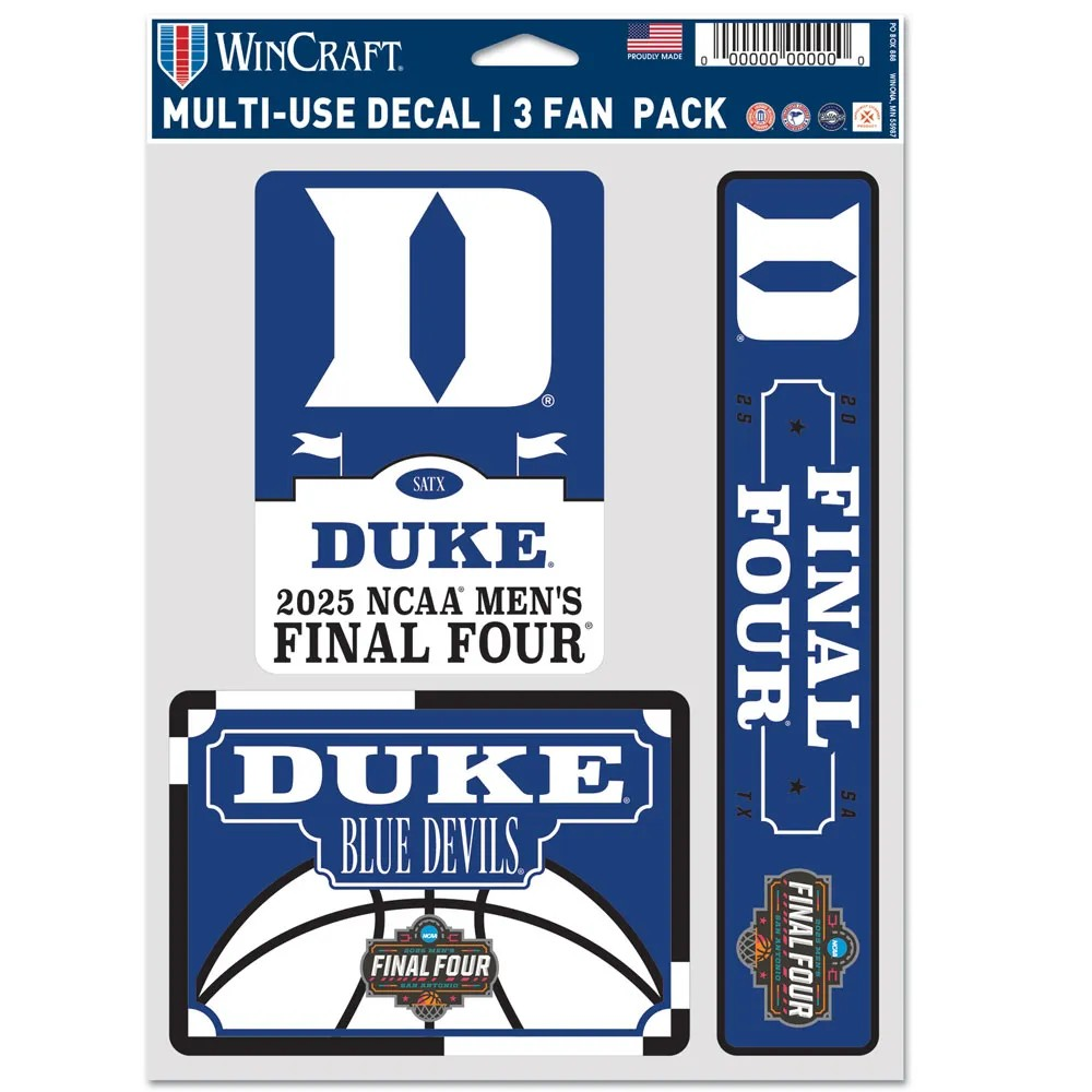 Final Four - Midwest Champ Duke Blue Devils 3 Fan Pack Decal Sheet ...