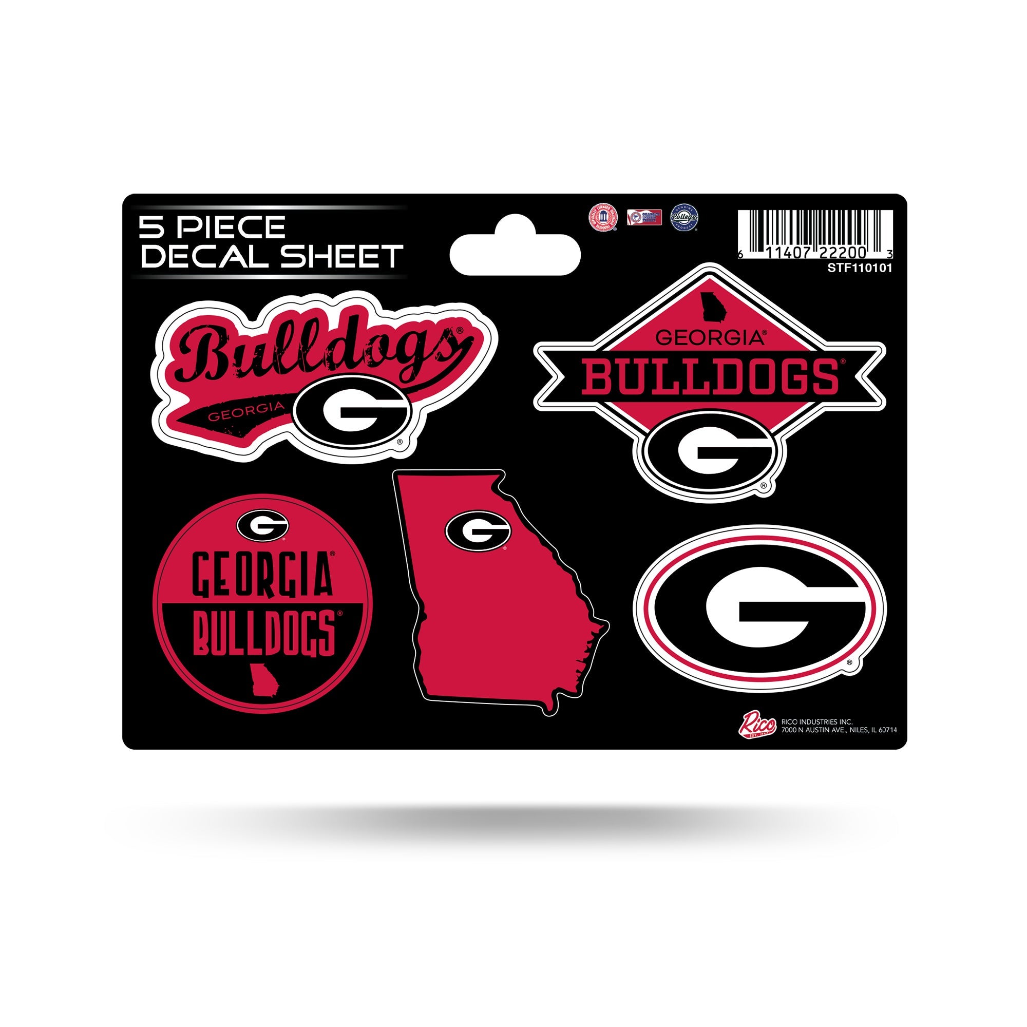 Georgia Bulldogs 5-Pc Sticker Sheet | The Mascot Place