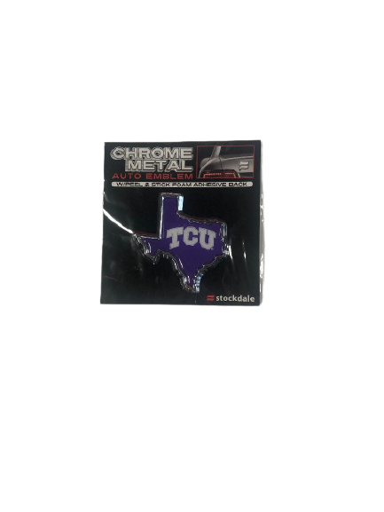 TCU Horned Frogs Chrome/Purple Metal Auto Emblem | The Mascot Place