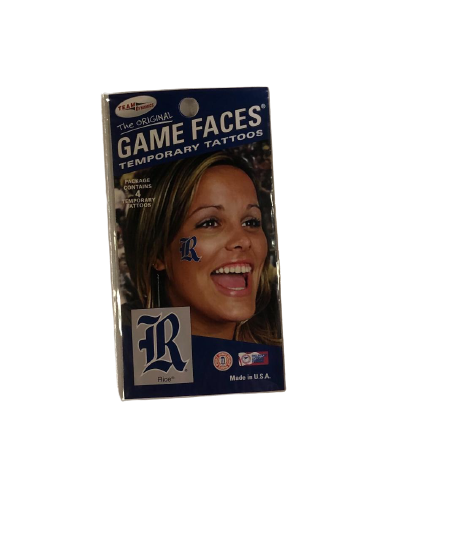 Rice Owls Game Face Tattoos | The Mascot Place
